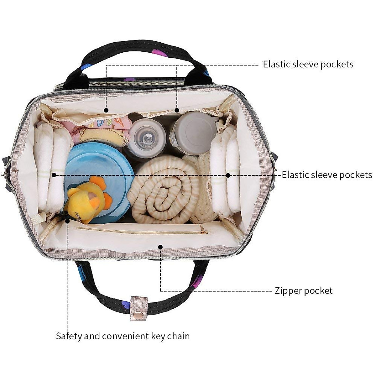 TRENDPLAY Diaper Backpack Baby Nappy Bag - Travel&Outdoor Organizer Water-Resistant Multi-Function Maternity Bag for Mom Daddy Large