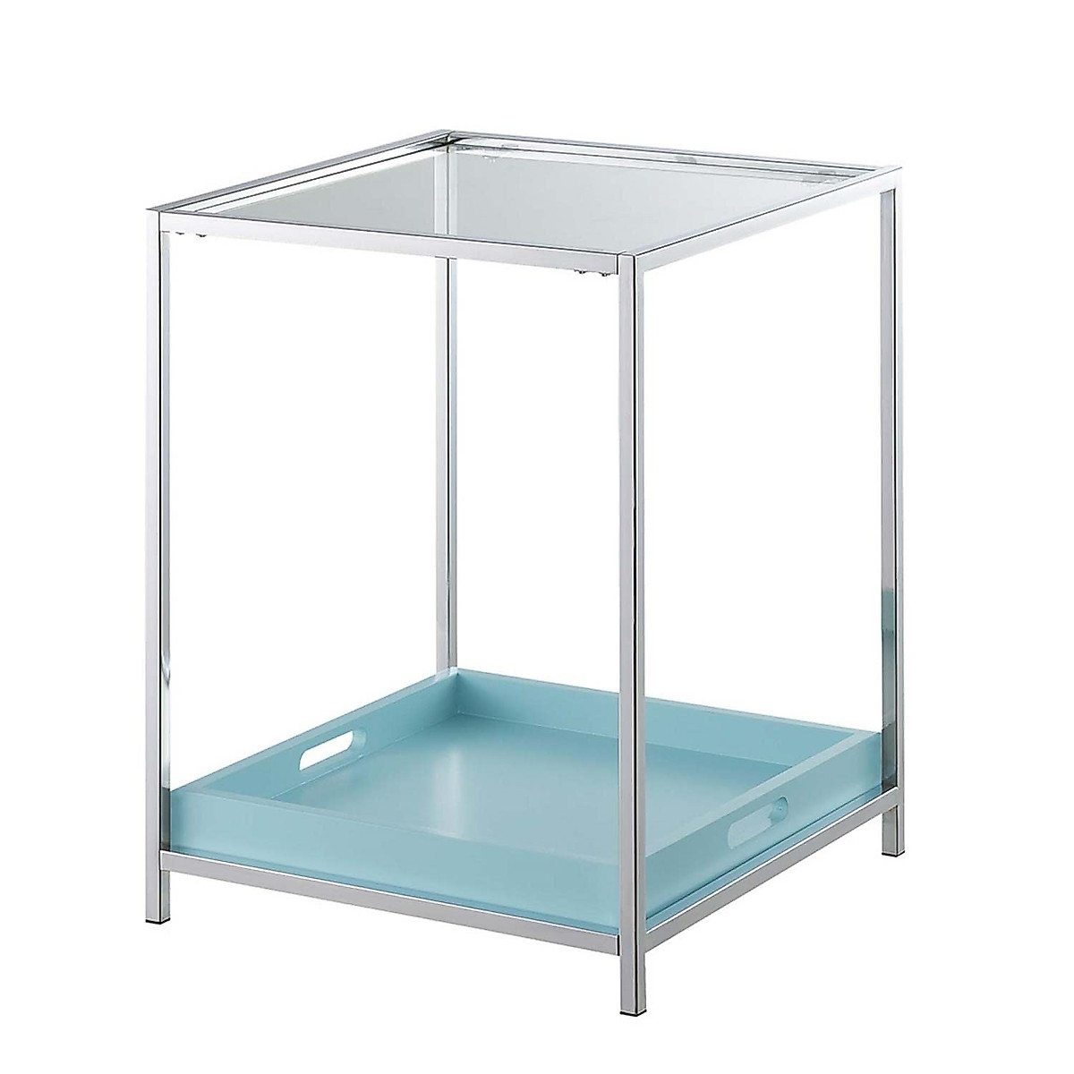 Convenience Concepts Palm Beach End Table with Removable Trays and Shelf, Sea Foam