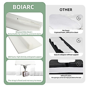 Bed Bridge Twin to King Converter Kit 12 Inch, Split King Gap Filler Mattress Bed Connector, One-Piece Foam with Detachable Cover for Stayover, Family, Vacation Rentals