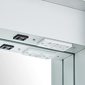 Signature Hardware 950613-53 Pallas 53" x 27-5/8" Lighted Frameless 3 Door Medicine Cabinet with Tunable LED and Electrical Outlet