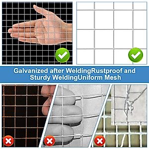 Land guard 19 Gauge Hardware Cloth, 1/2 inch 48inch×100ft Chicken Wire Fence, Galvanized Welded Cage Wire Mesh Roll Supports Poultry Netting Cage Fence……