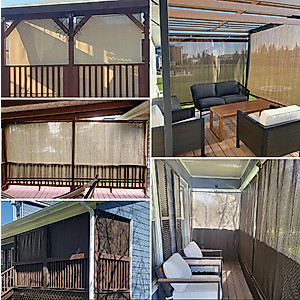 Patio Paradise Shades Roll Up Outdoor 8'Wx6'H Roller Shade Exterior Patio Blinds for Outside Porch Deck Balcony Pergola Carport, Light Grey