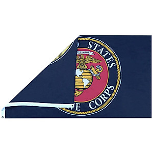 Trade Winds United States Marine Corps Logo Emblem Black 3x5 3'x5' Premium Quality Fade Resistant Heavy Duty Polyester Flag Banner F1682 (EE) - Made In USA Officially Licensed