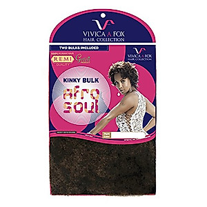 Vivica A Fox Hair Collection HKBK16L-V Human Hair Afro Curl Kinky Bulk Extension, M1B/132, 5.8 Ounce