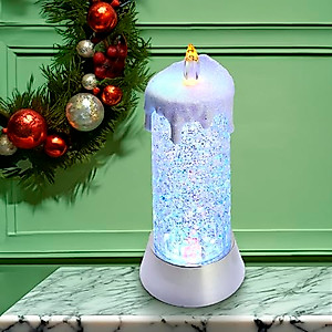 Kurt S. Adler Kurt Adler 9.25-Inch Battery-Operated Color Changing Snowing Candles,plastic and iron, Multi