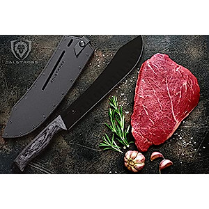 Dalstrong Bull Nose Butcher Knife - 10" - Delta Wolf Series Knife - Ultra-Thin & Zero Friction Blade - HC 9CR18MOV Steel - Black Titanium Nitride Coating - G10 Camo Handle - Leather Sheath