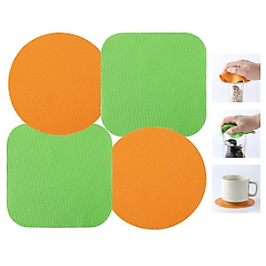 4PCS Jar Opener Gripper Pads, MONGSEW Rubber Jar Opener Grippers for Seniors with Arthritis & Weak Hands (Orange+Green)