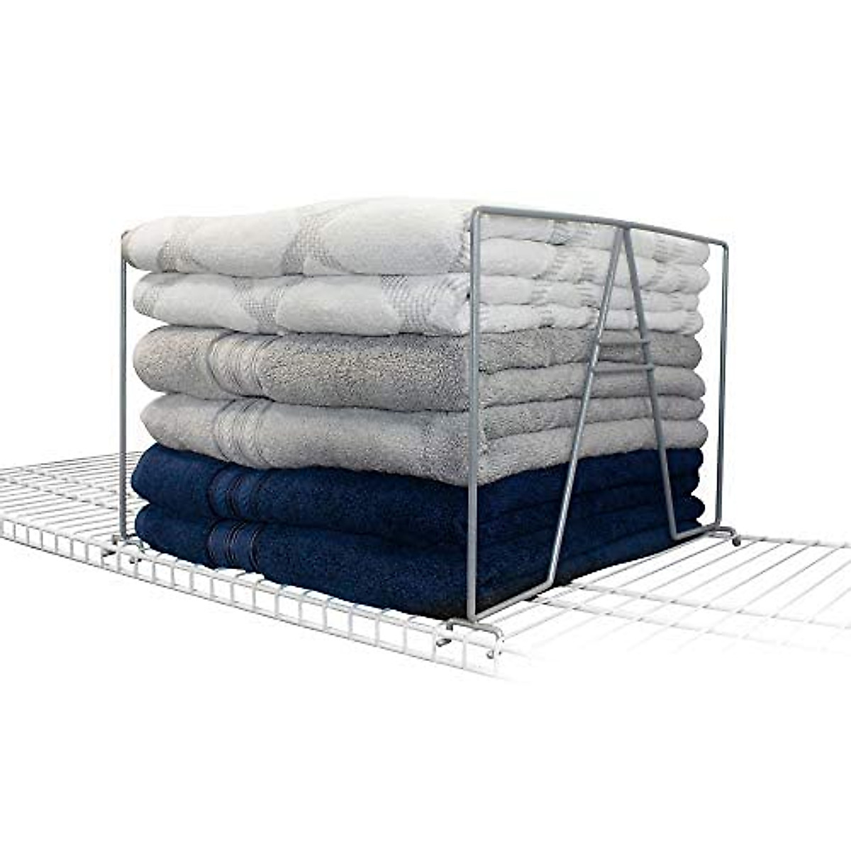 Extra Large 4 Pack *** 16" Shelving 15" Height *** White Titan Secure Wire Shelf Dividers for Closets - Xtra Large Model for More Clothes/Laundry/Bags