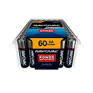 Rayovac AA Batteries, Double A Battery Alkaline, 60 Count