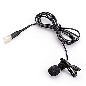 Black Hirose 4 pin Tie Clip Lapel Voice Lavalier Mini Microphone for Audio Technica Wireless Bodypack