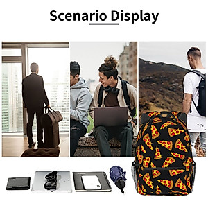 Backpack For Mens Womens Back Pack Doodle Pizza Print Casual Daypack Adjustable Laptop Bag Outdoor Travel Bag