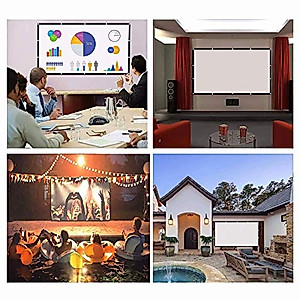 FZZDP Thicken Projector Screen,120 / 150 inch 16:9,Foldable Portable White Projection Screen Polyester Outdoor Home Theater ( Size : 150 inch )
