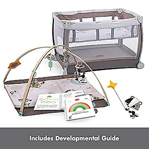 Tiny Love 6-in-1 Here I Grow Deluxe Playard, 6 Mode Baby Playpen: with Bassinet, Playmat, Toy Arch, Changer, and Travel Bag, Magical Tales