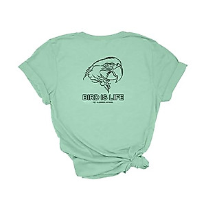 Macaw Bird Is Life. Bird Graphic Tee. Perfect for Bird Lover. Bird Shirt For Women or Men. Macaw Bird. (XXL, Heather Mint)