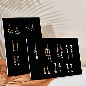 PH PandaHall 3pcs 13x9 Black Jewelry Foam Insert Ring Earring Display Pad Tray Sponge Pad for Jewelry Boxes Trays Display Showcase Storage