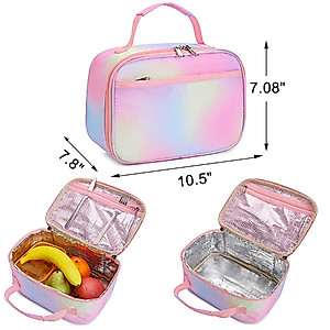 CAMTOP Backpack for Girls Kids School Backpack with Lunch Box Preschool Kindergarten BookBag Set (Rainbow A)