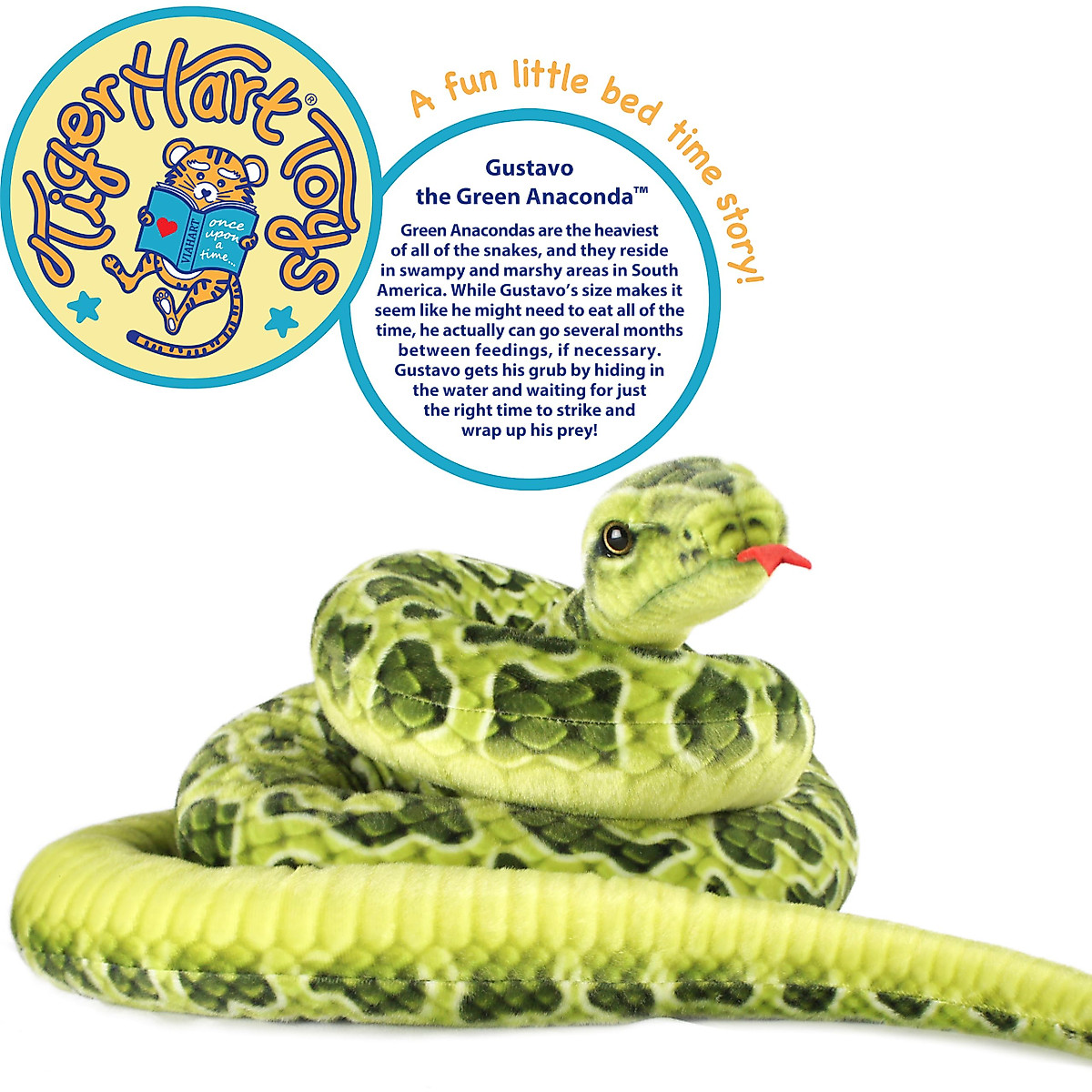 TigerHart Gustavo The Green Anaconda - 100 Inch Stuffed Animal Plush