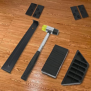 skyehomo Laminate Wood Flooring Installation Kit with 30pcs Spacers,Solid Rubber Tapping Block,Heavy Duty Pull Bar,Double-Faced Mallet,(33pcs)