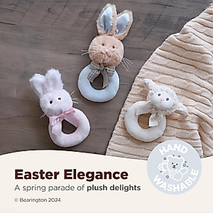 Bearington Baby Lil’ Bunny, 5.5 Inch Pink Soft Stuffed Easter Bunny Rattle, Baby Easter Gifts