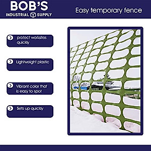 BISupply 4 FT Safety Fence – 100 FT Plastic Fencing Roll for Construction Fencing Pet Fencing and Event Fencing, Green