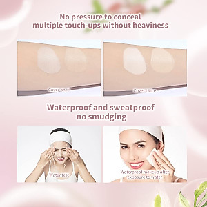 Catkin Blossom BB Cream Air Cushion Foundation Natural Coverage Moist Glowy Finish Breathable Face Makeup with 2 Refills Beige (C02 Medium Beige)
