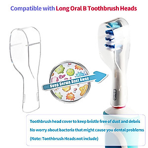 8Pcs Reusable Toothbrush Covers Compatible with Oral B Dual Clean Replacement Brush Heads and Trizon/Pulsonic/Sonic SR 12A 18A Replacement Brush Heads
