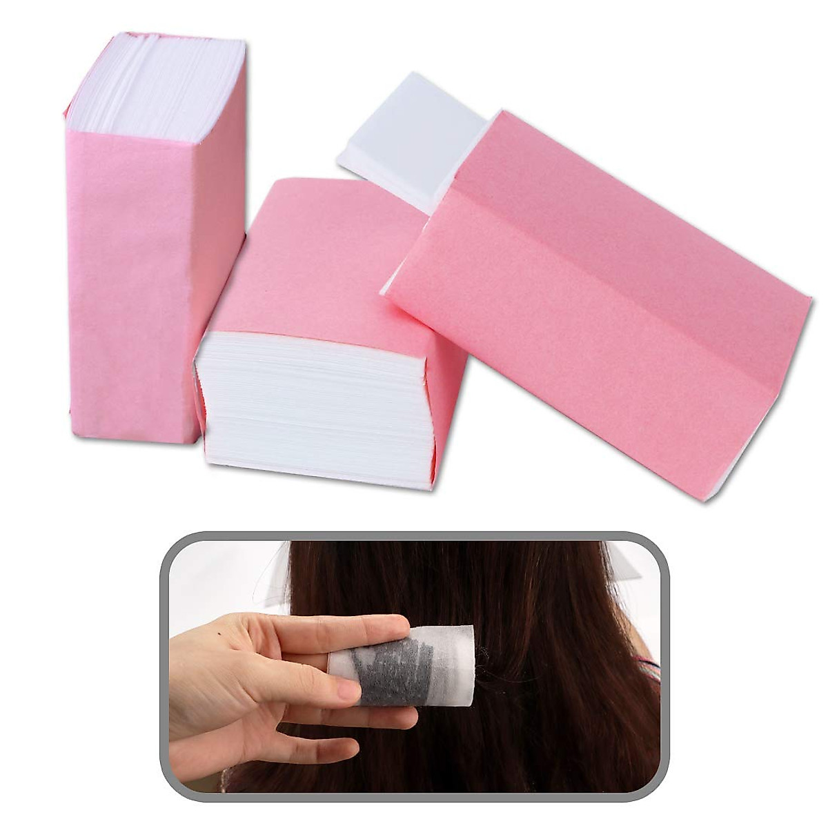 Beomeen Hair Perms Paper, 360 Sheets Salon Perm End Papers Hair Curling Paper Hairdressing Styling Tool for Hair Perming Hair Perm Rods Pads 3 Pack