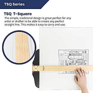 Pacific Arc 36 Inch T Square, Traditional Maple Blade with Acrylic Edge