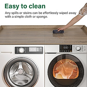 Washer Dryer Countertop, Laundry Countertop with Edge Rails, 27.5" Depth x 54" Washer and Dryer Covers for the top, for for Laundry Room Organization and Storage（Knife wood color）