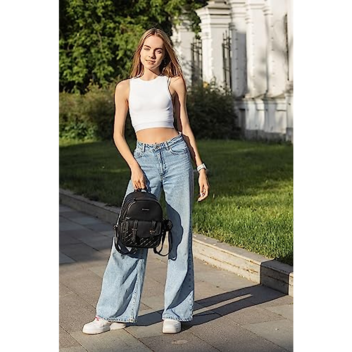 Missnine Mini Backpack for Women Cute Small Backpack Purse With Pompom PU Leather Bookbag Small Casual Daypacks For Ladies