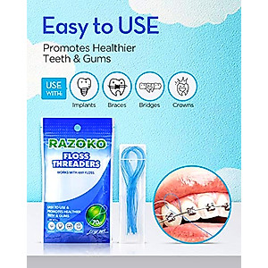 Floss Threaders | for Braces, Bridges, and Implants |210PCS (Pack of 3)
