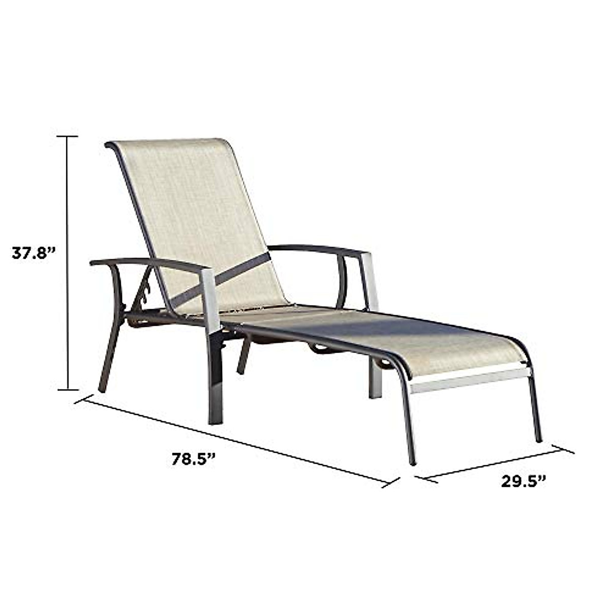 Cosco Outdoor Chaise Lounge Chair, Adjustable, 2 Pack, Dark Brown