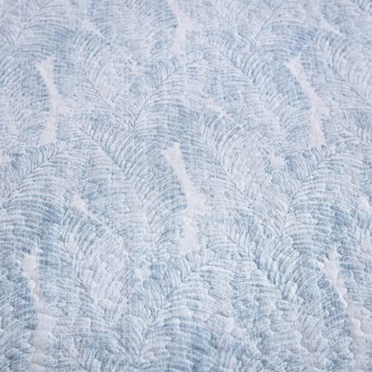 Tommy Bahama - King Quilt Set, Reversible Cotton Bedding with Matching Sham, Coastal Bedding Set with Textured Reverse (Distressed Water Leaves Blue, King)