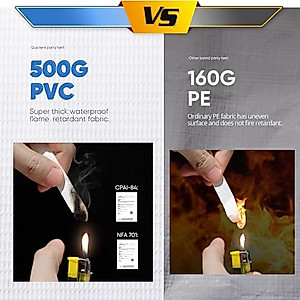 Quictent 20x40 Fire Retardant Pole Party Tents Heavy Duty PVC Vinly Pole Tent Wedding Party Canopy with Carry Bags