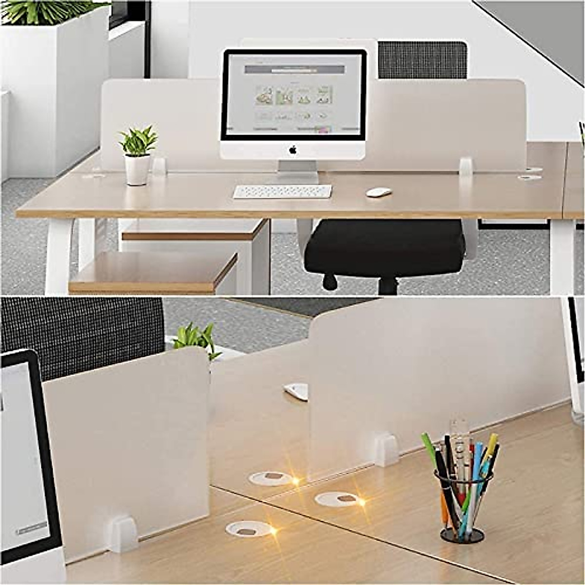 Office Desk Bezel Desk Partition Acrylic Screen Board Desktop Partition Board Exam Bezel Mobile Screen Clip (Size : 60 * 40cm)