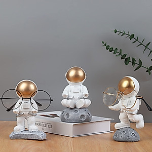 Sempoda Astronaut Glasses Holder, Resin Funny Decorative Eyeglass Holder, Creative Astronaut Glasses Holder Stand for Home Office Decoration, Astronaut Sculpture Holder for Holiday Birthday Gift