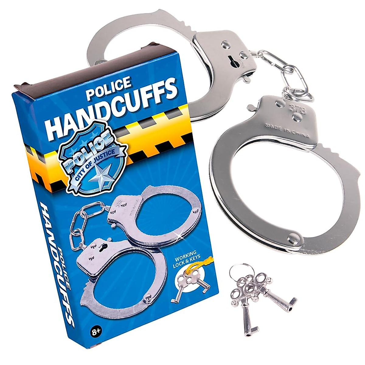 Kangaroo - Police Role Play Kids Toy Handcuffs with Keys for Kids, Fake Pretend Play Mini Metal Halloween Sheriff Handcuff Props, Police Toys, hand cuffs, Hand Cuffs Police, Toy Handcuffs for Kids