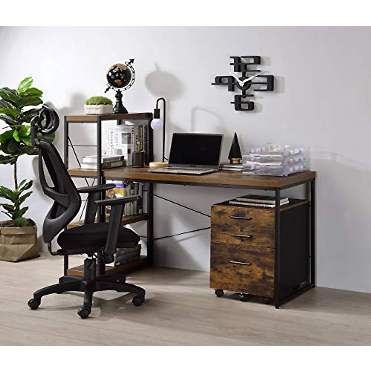 Acme Furniture Abner File Cabinet, Weathered Oak