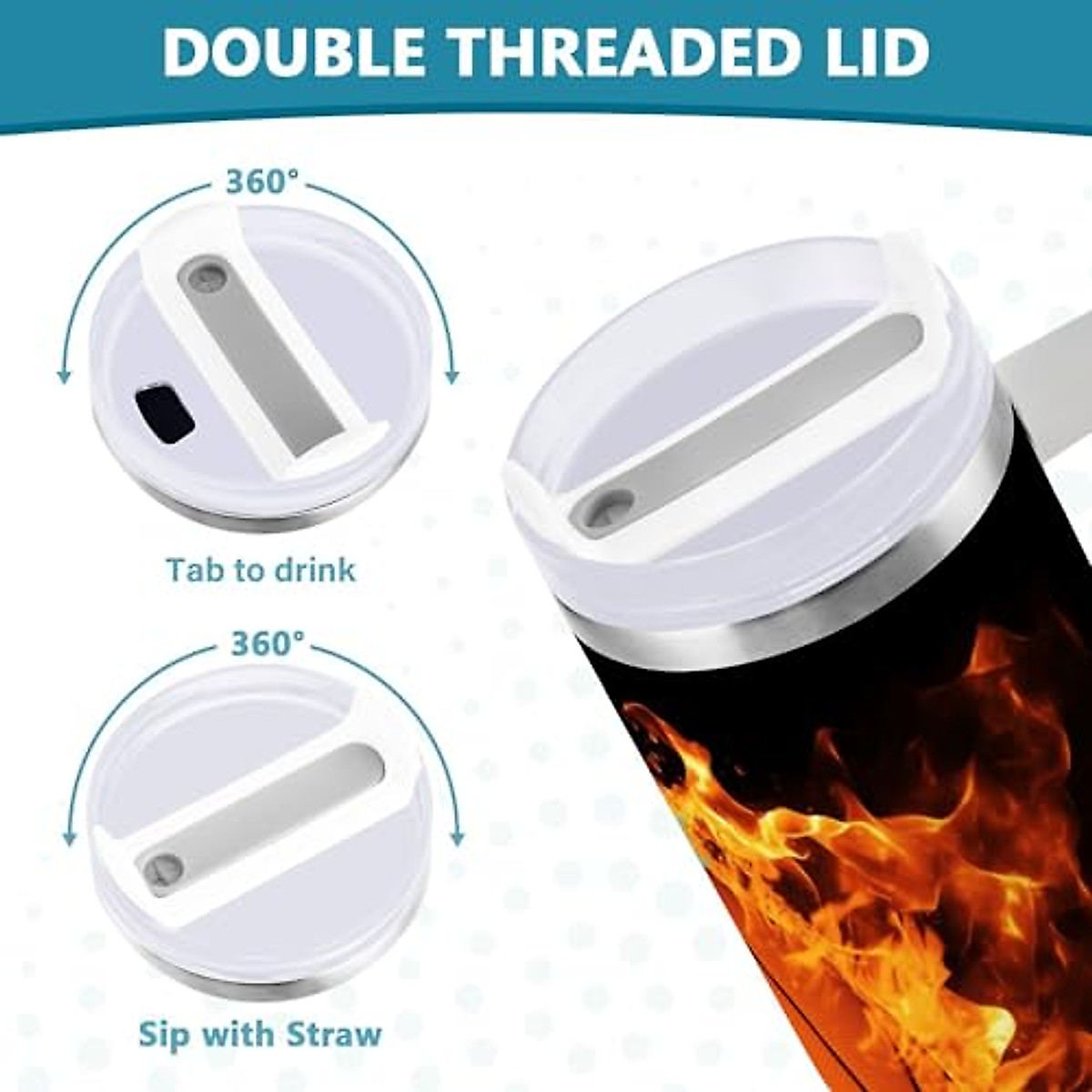 Caikeny Insulated Tumblers with Lid and Straw Basketball Sports 30 oz Reusable Stainless Steel Cup Water Fire Water Bottle Coffee Travel Tumbler Mug for Women Men