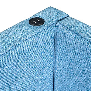 Modern Design Full Size Upholstered Daybed with USB Ports,Wood Fabric Corner Platform Bed Frame with Slat Support,Easy Assembly,No Box Spring Needed