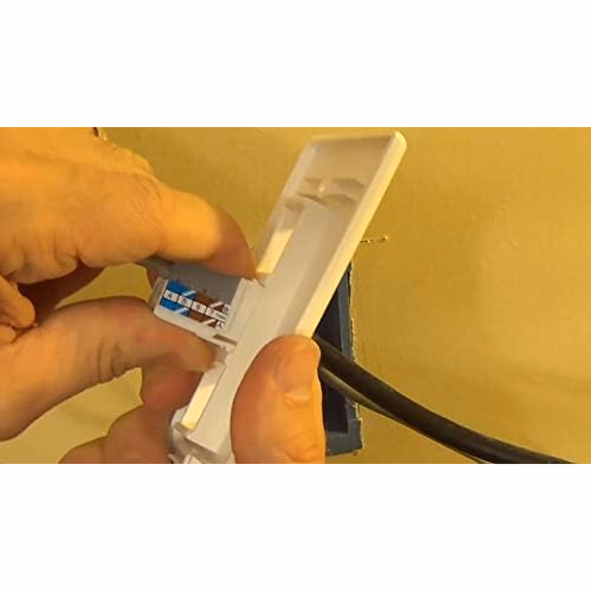 Cat5e Keystone Ethernet Wall Jack Punch Down UTP 45-Degree (Easier Termination Than 90-Degree), RJ45 Slim Profile Speed Termination 45° Angled Blue (50 Pack)