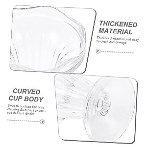 OKUMEYR Ice Cream Cup Cups for Glasses Clear Trifle Bowl Glass Footed Tulip Bowls Glass Sundae Cups Dessert Appetizer Cup Glass Transparent Footed Yogurt Bowl Glass Ice Cream Dishes