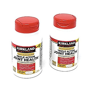 Kirkland Signature Triple Action Joint Health, UC•ll Undenatured Type II Collagen, Boron, Hyaluronic Acid,with Boron,110 Coated Tablets(Pack of 2)