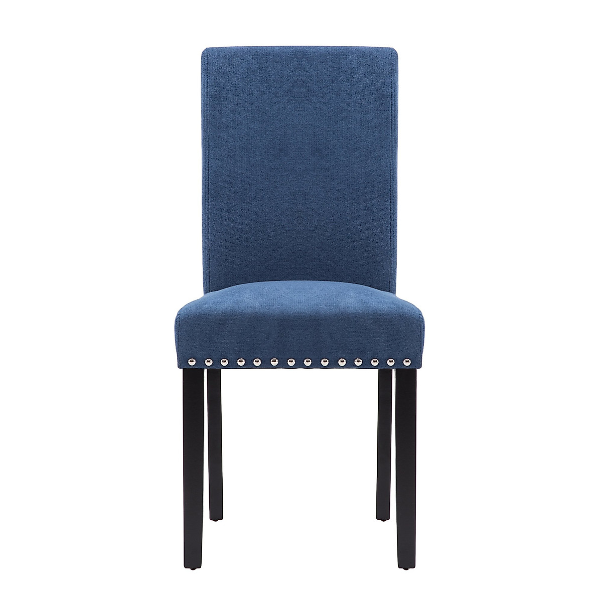 NOBPEINT Dining Chair Upholstered Fabric Dining Chairs with Copper Nails,Set of 2,Blue