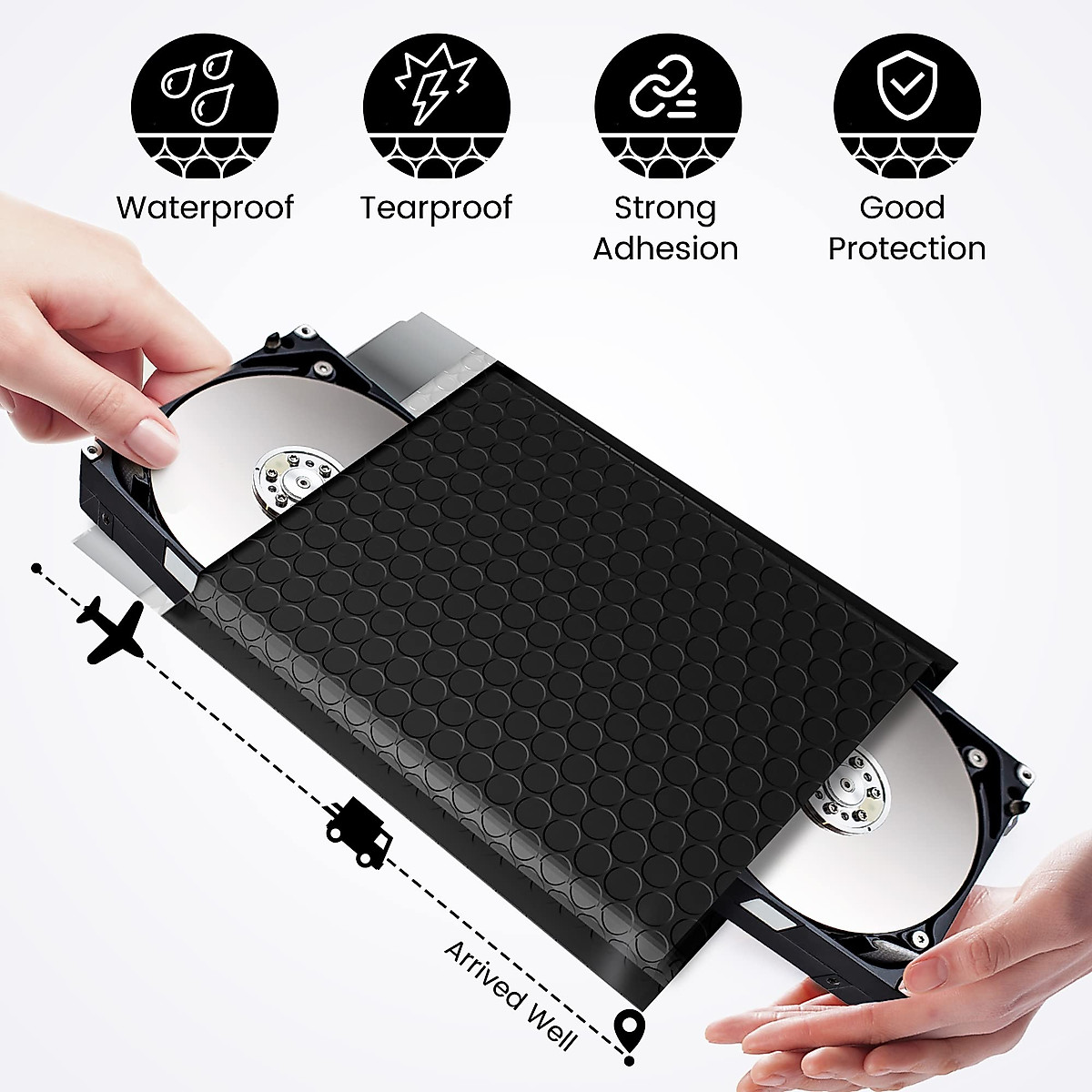 Fuxury Bubble Mailers 6x10 Inch 100 Pack, Black Padded Envelopes, Self Seal Waterproof Mailing Envelopes Bubble Padded, Shipping Bags for Mailing,Packaging, Small Business, Boutique, Bulk #0