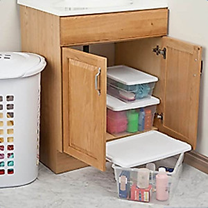 Sterilite 16 Quart Multipurpose Clear Plastic Stacking Storage Container Box with Secure Latching Lid for Home or Office Organization, 60 Pack