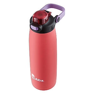 Bubba Radiant Stainless Steel Water Bottle with Push-Button Chug Lid 24oz., Electric Berry Rubberized