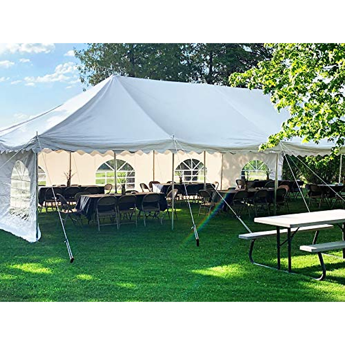 Quictent 20x40 Fire Retardant Pole Party Tents Heavy Duty PVC Vinly Pole Tent Wedding Party Canopy with Carry Bags