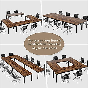 Tribesigns 78.74-Inch Conference Table Set of 4, 13FT Conference Room Table, Large Rectangle Meeting Seminar Table Set for 12-16 Person, Long Business Tables (Only Table)