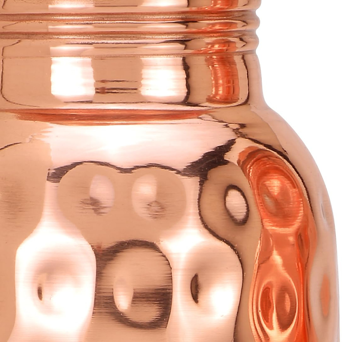 Kitchen Science Copper Water Bottle (32oz/950ml) w/a Carrying Canvas Bag | 100% Pure Copper Bottle for Drinking Water | Lab-Tested, Heavy Duty & Leak-Proof | Authentic Ayurvedic Copper Water Bottle